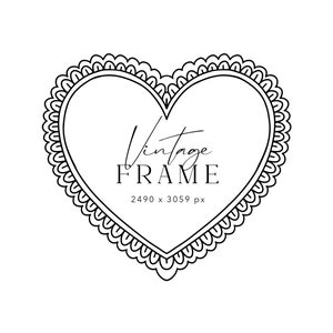 Baroque Vintage SVG Wedding Frames - Heart Frames for Cricut - Wedding ...