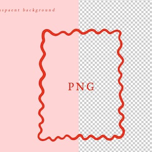 Whimsical Wavy Frame Clipart - Wavy Squiggle Invitation Frame - Hand ...