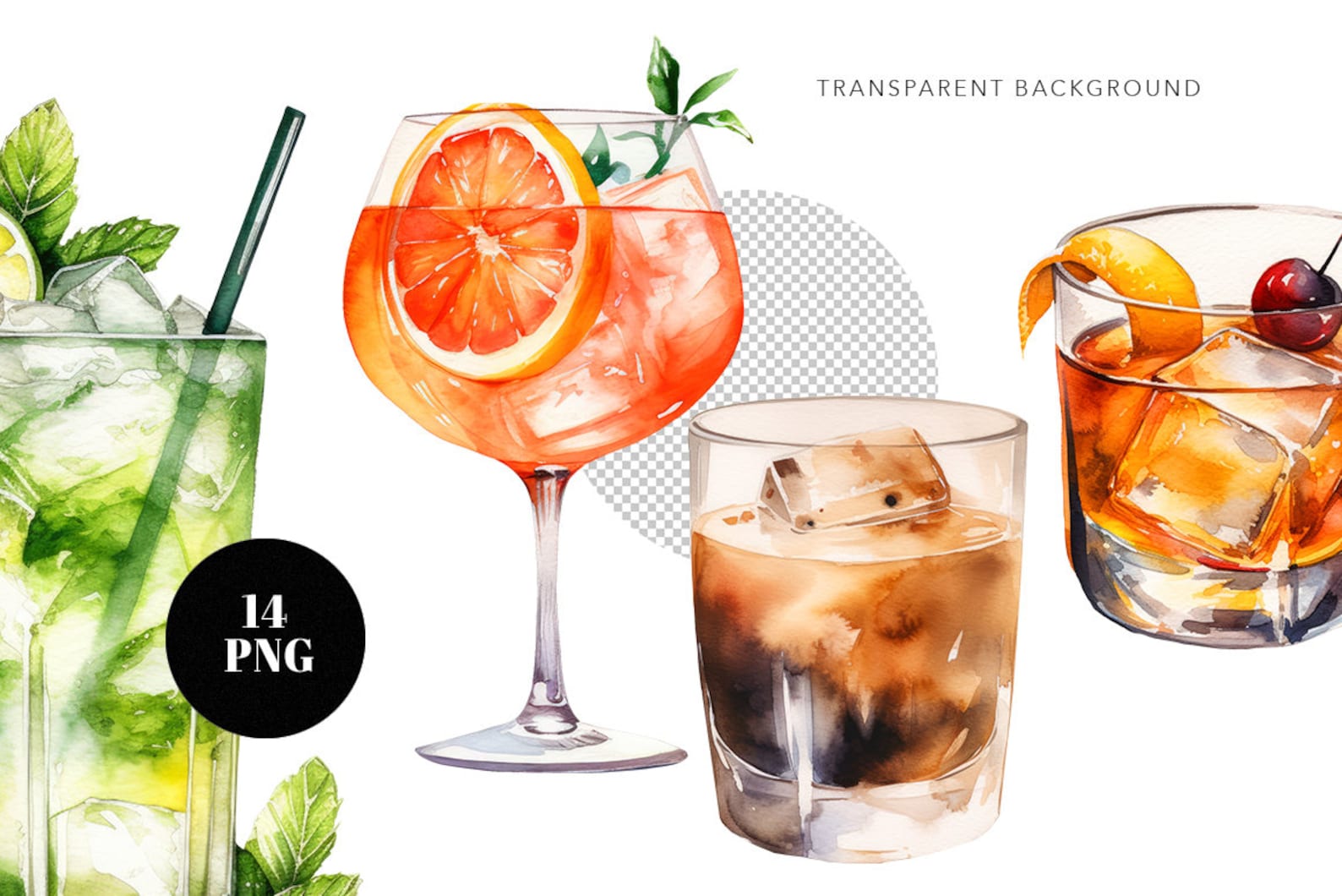 Watercolor Signature Alcohol Cocktails, Wedding Bar Menu Drinks ...