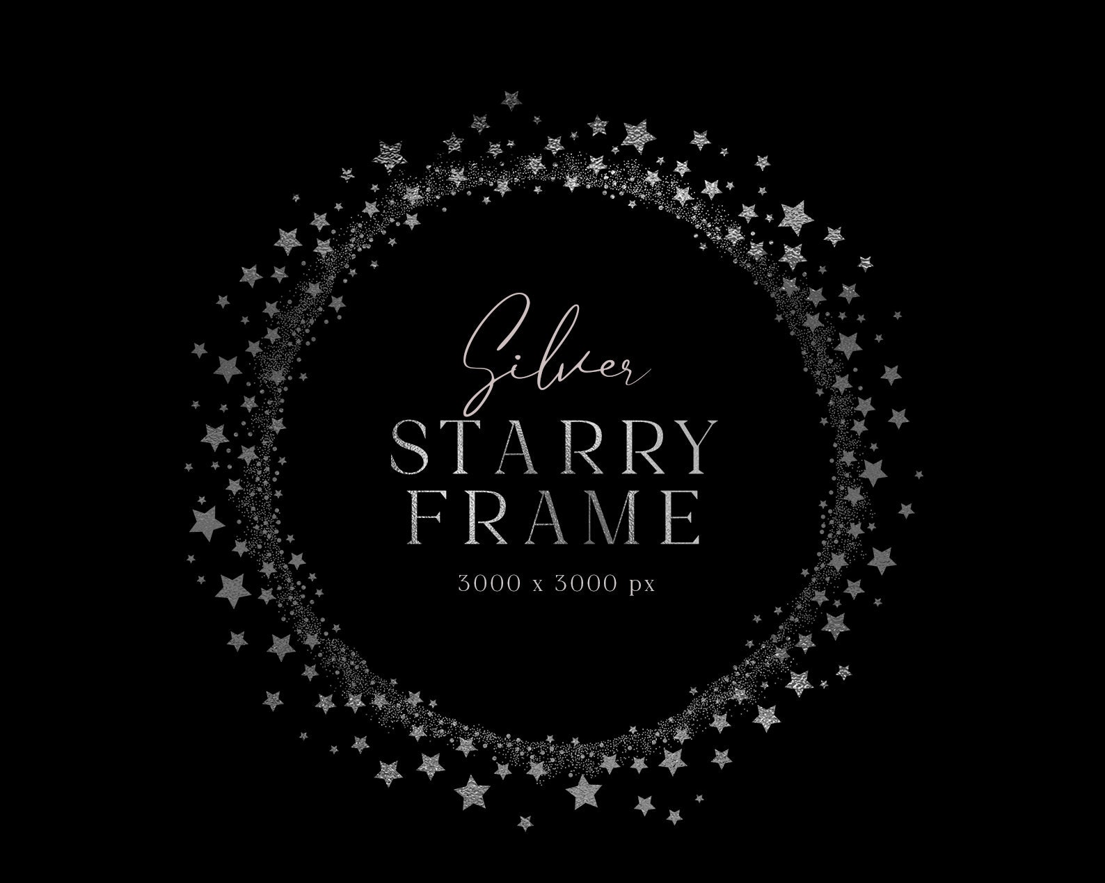 Stars Sparkles Circle Frame SVG, Celestial Round Frame SVG, Galaxy ...
