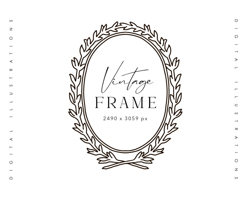 Baroque Vintage Line Art Vector EPS SVG Frame Wedding Clipart ...