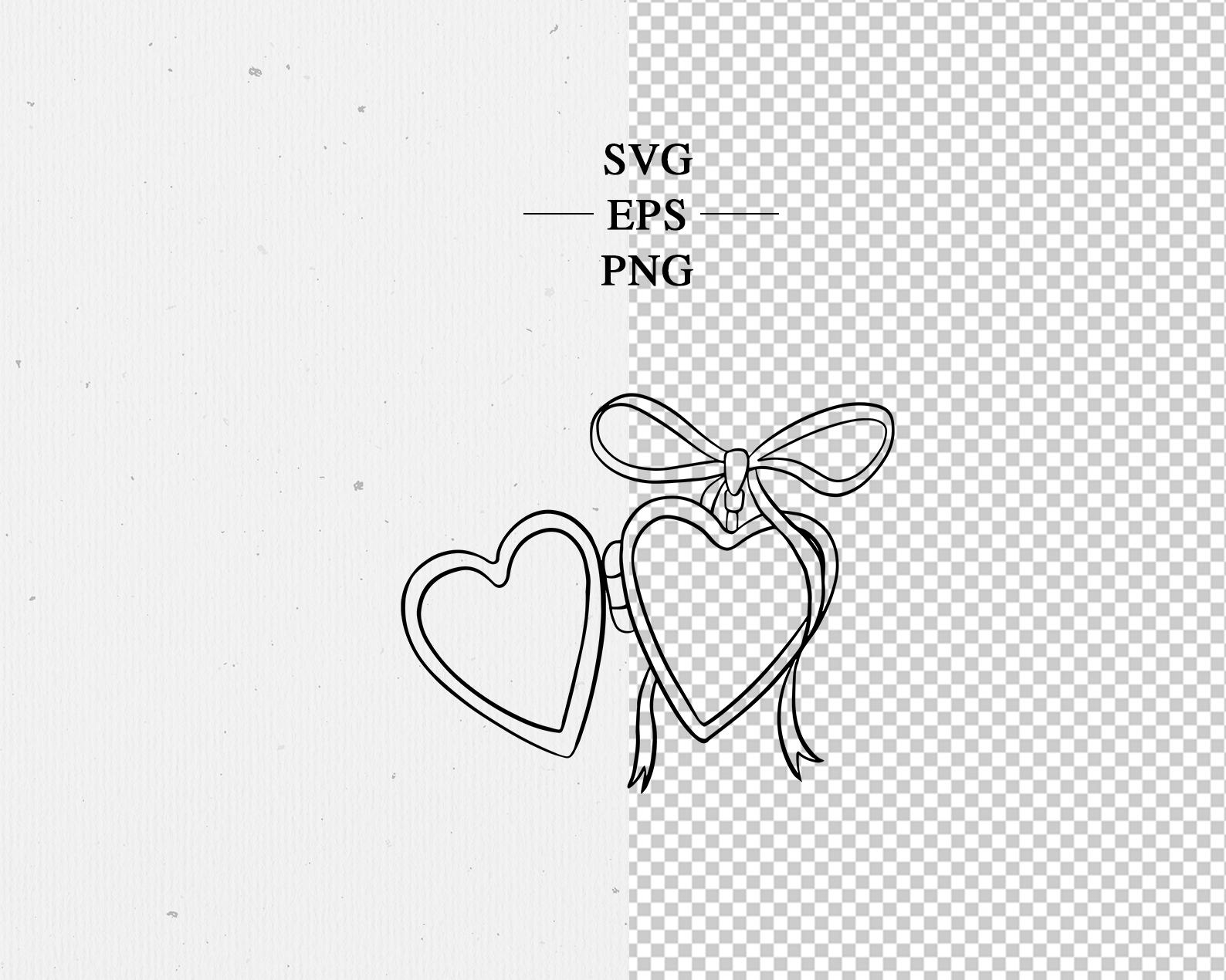 Vintage Heart Locket SVG Clipart, Whimsical Love Wedding Icon, Vintage ...