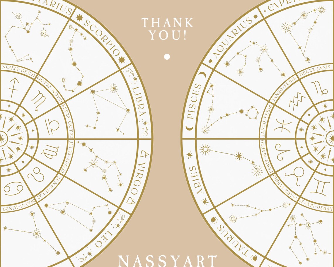 Zodiac Wheel Constellations Clipart, Celestial Map, Horoscope Circle ...