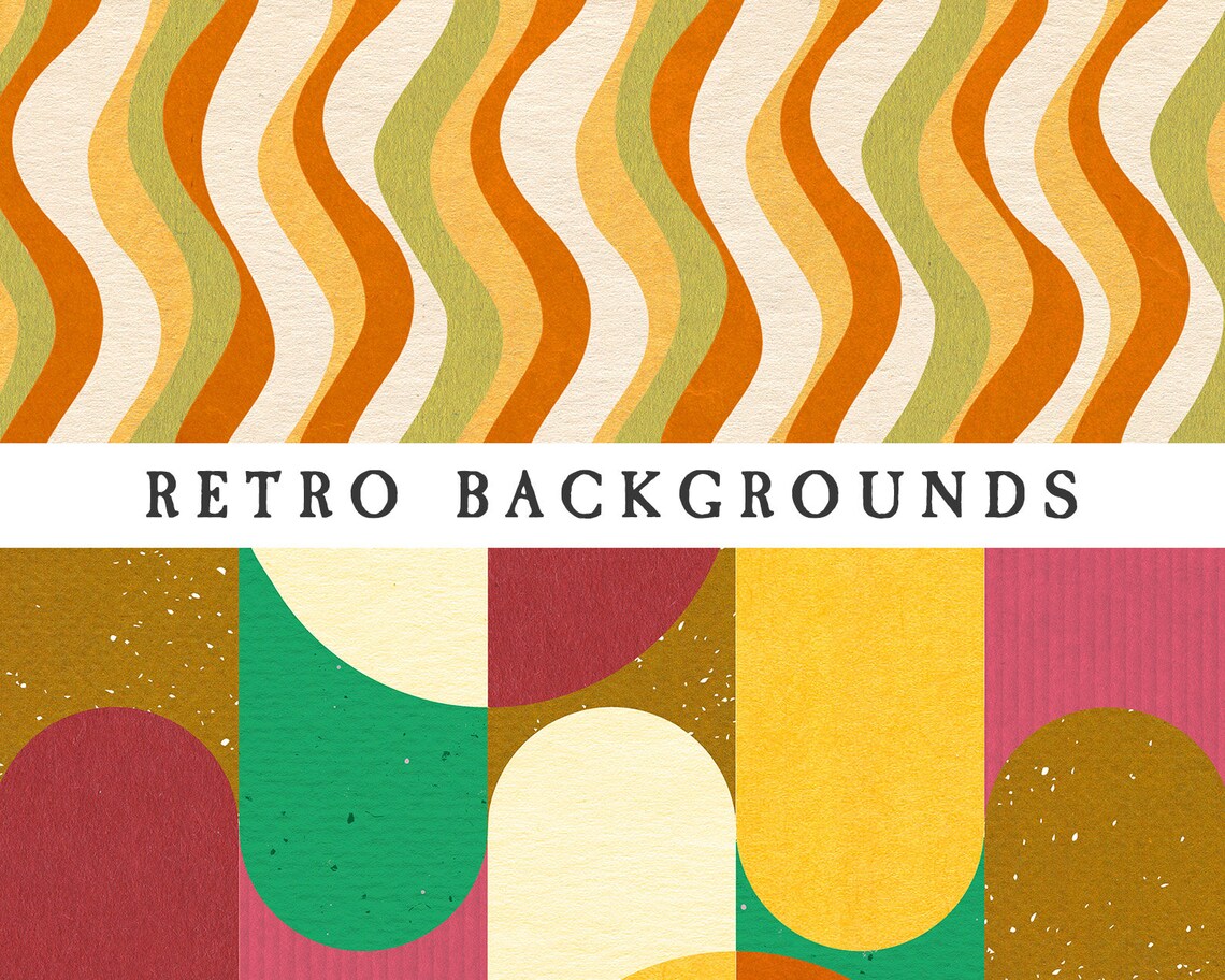 Retro Groovy Wave Paper Pattern Hippie Texture Abstract - Etsy