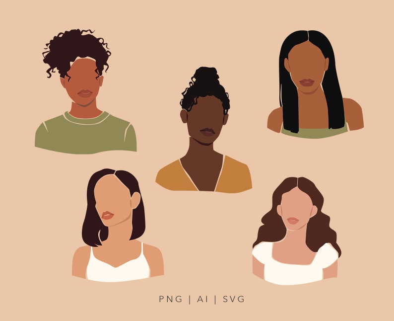 Abstract Woman Black Afro Woman SVG Clipart Earring Cards - Etsy