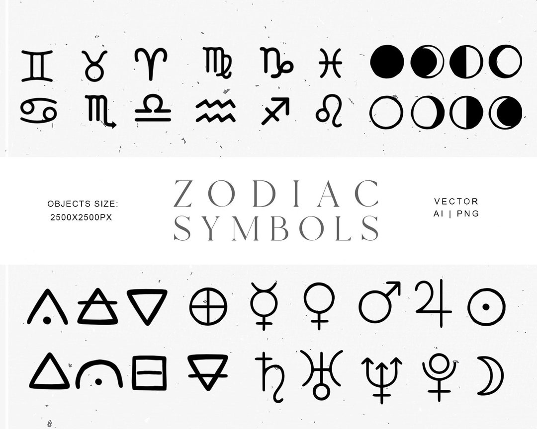 Astrology Zodiac Symbols, Moon Phases, Planet Zodiac Signs, Zodiac ...