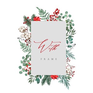 Watercolor Christmas Winter Frame Clipart Christmas Wreath Clipart ...