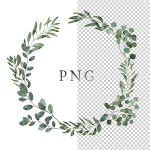 Greenery Eucalyptus Wreath - Eucalyptus Watercolor Frame Clipart ...