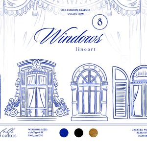 Vintage Windows SVG EPS PNG Wedding Invitation Baroque Victorian Decor ...