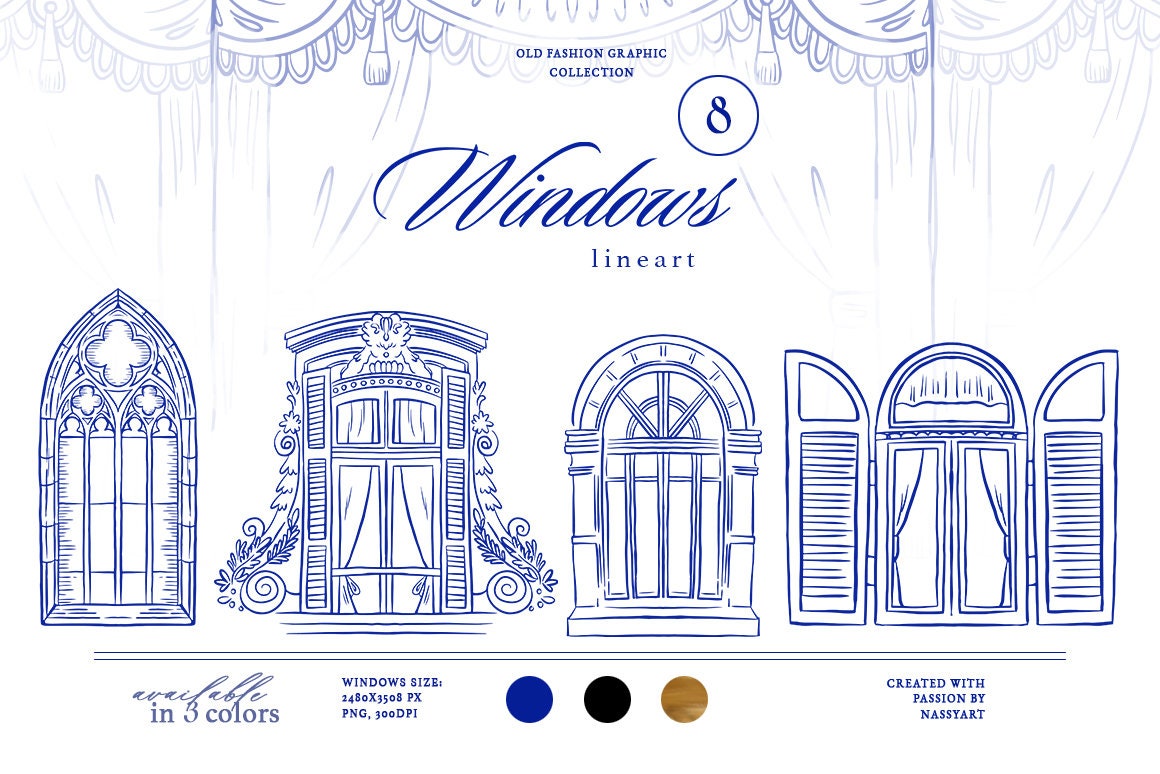 Vintage Windows SVG EPS PNG Wedding Invitation Baroque - Etsy