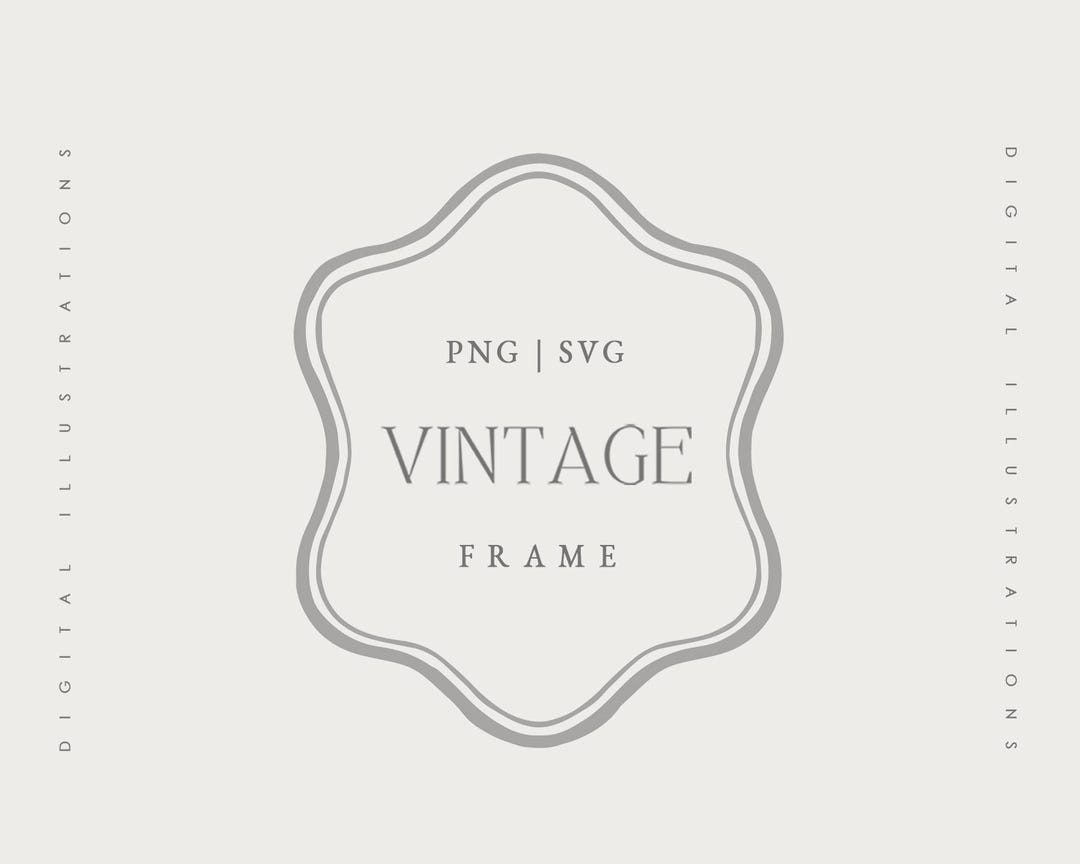 Vintage Wavy SVG Frame - Wedding Emblem Label Frame SVG - Line Art ...
