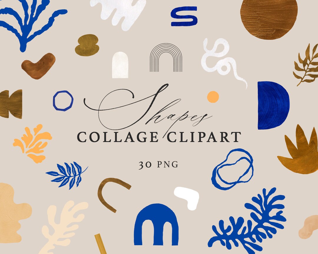 Boho Clipart Abstract Shapes Fine Clip Art Modern Cutout Scrapbooking ...