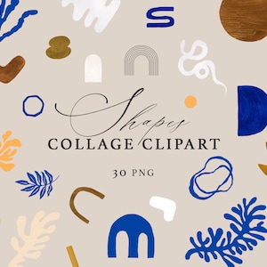 Boho Clipart Abstract Shapes Fine Clip Art Modern Cutout - Etsy