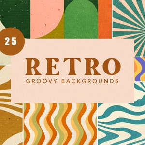 Retro Groovy Wave Paper Pattern, Hippie Texture, Abstract Retro 70s 90s ...