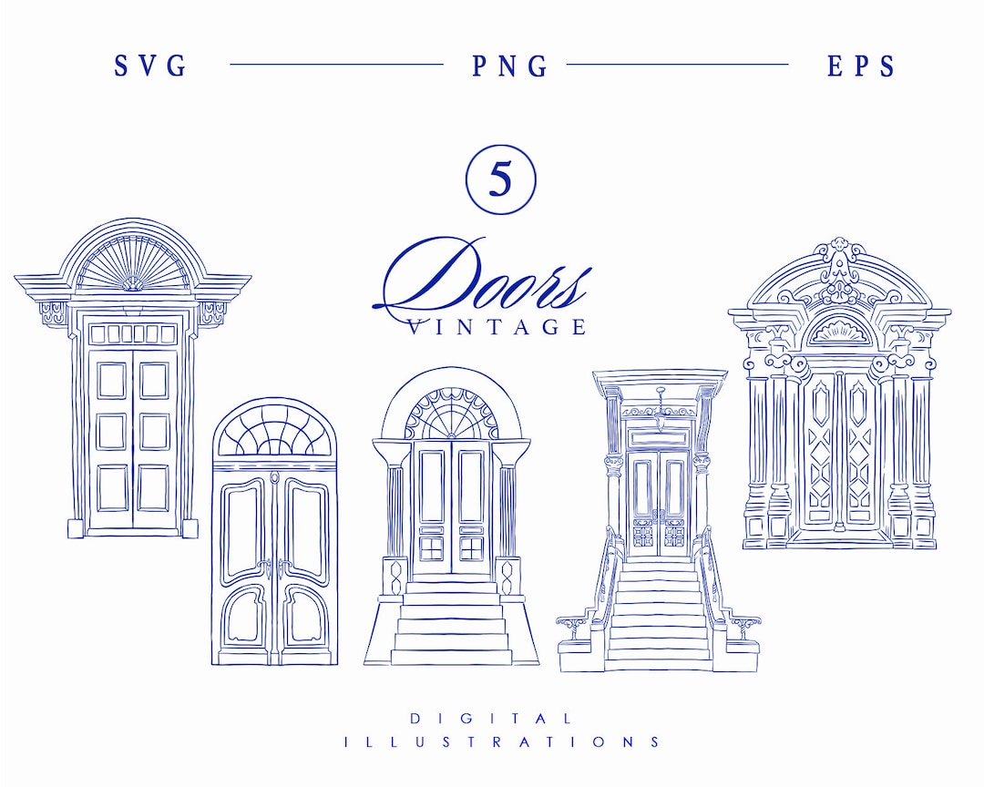 Vintage Doors SVG EPS PNG Wedding Frame Decor Vector Clip Art ...