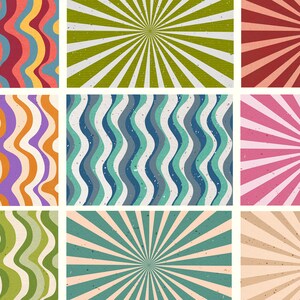 Retro Groovy Wave Paper Pattern, Hippie Texture, Abstract Retro 70s 90s ...