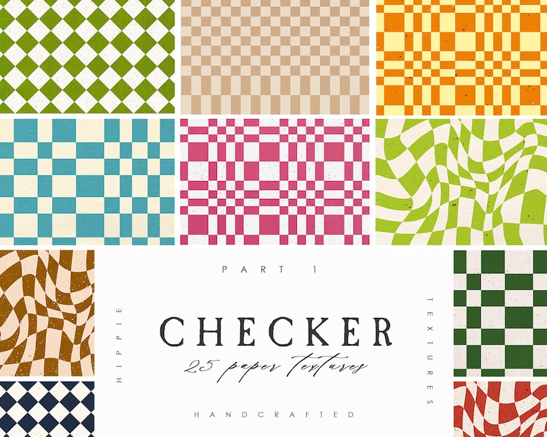 Checkered Hippie Retro Paper Groovy Checker Patterns Retro - Etsy