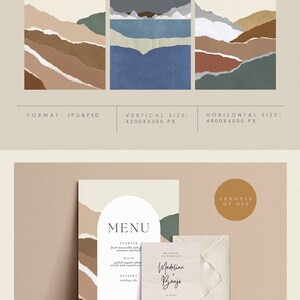 Abstract Mountain Landscapes Torn Deckled Edges Paper Ripped Collage ...