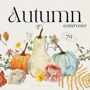 Autumn Fall Watercolor Flowers Pumpkin Leaves, Autumn Frame Wreaths ...