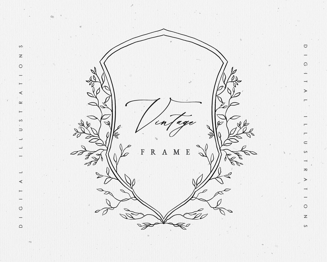 Gold Ornate Vintage Antique Floral Frame Line Art Victorian Wedding PNG ...