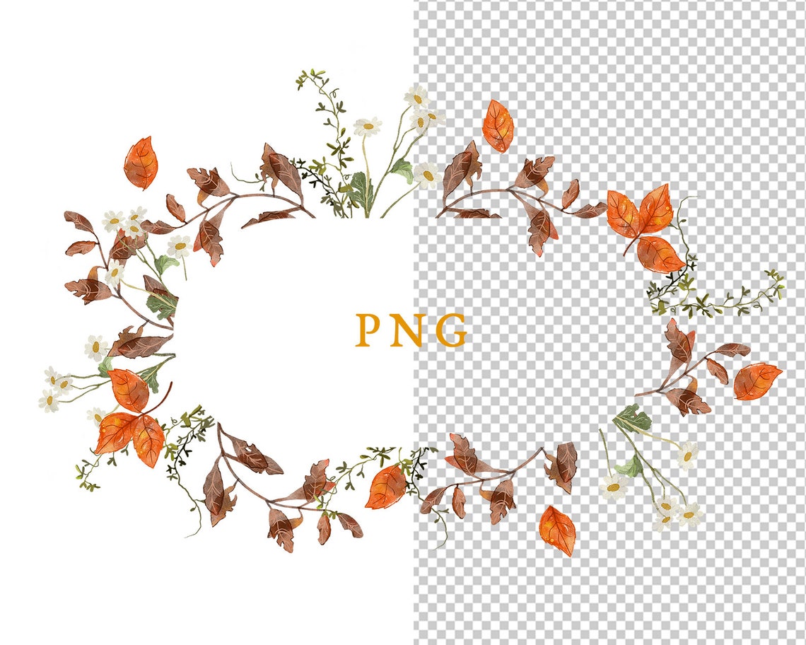 Autumn Fall Frame Watercolor Autumn Frame Clipart Fall - Etsy