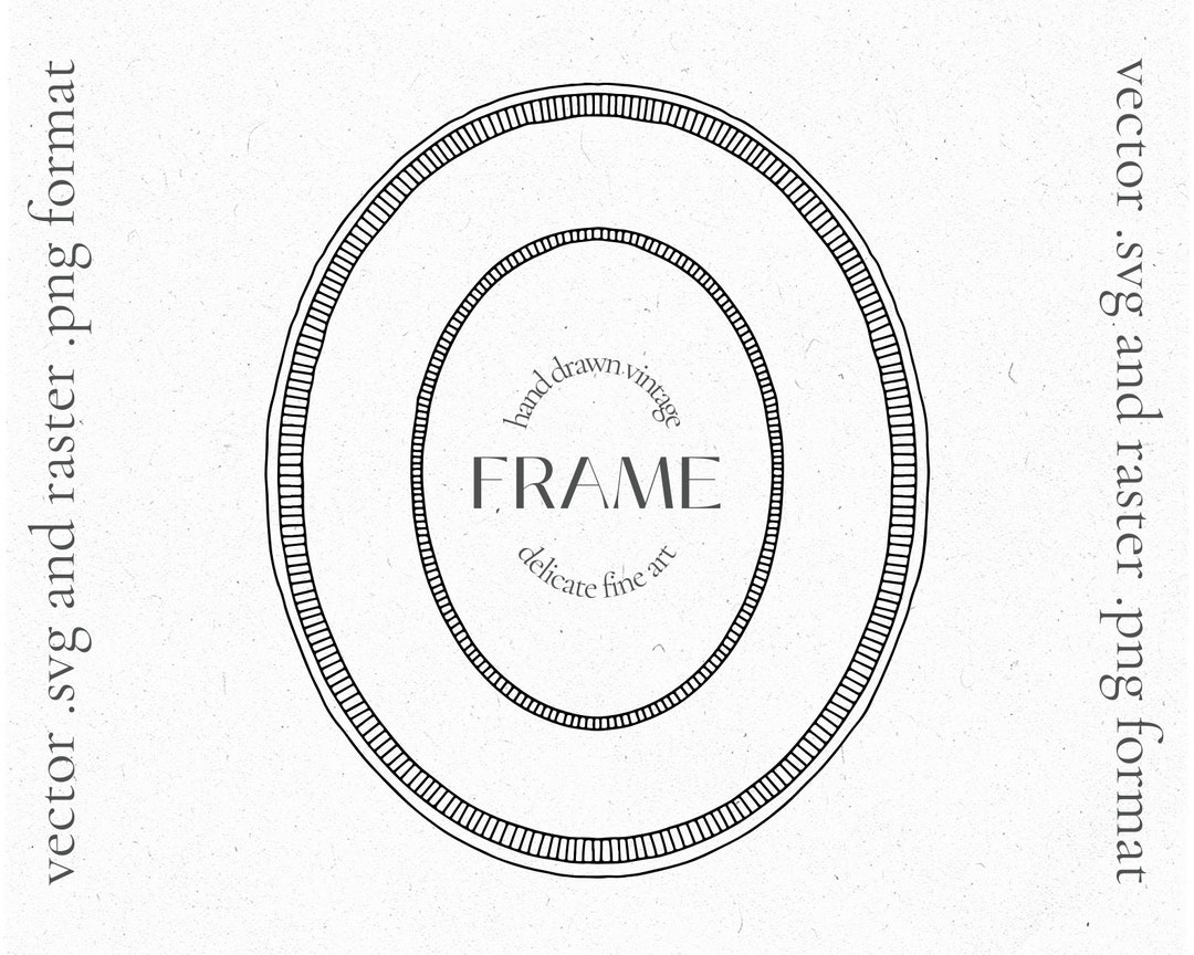Vintage Oval Circle Wedding Frame SVG, Vintage Crest Frame EPS Invite ...
