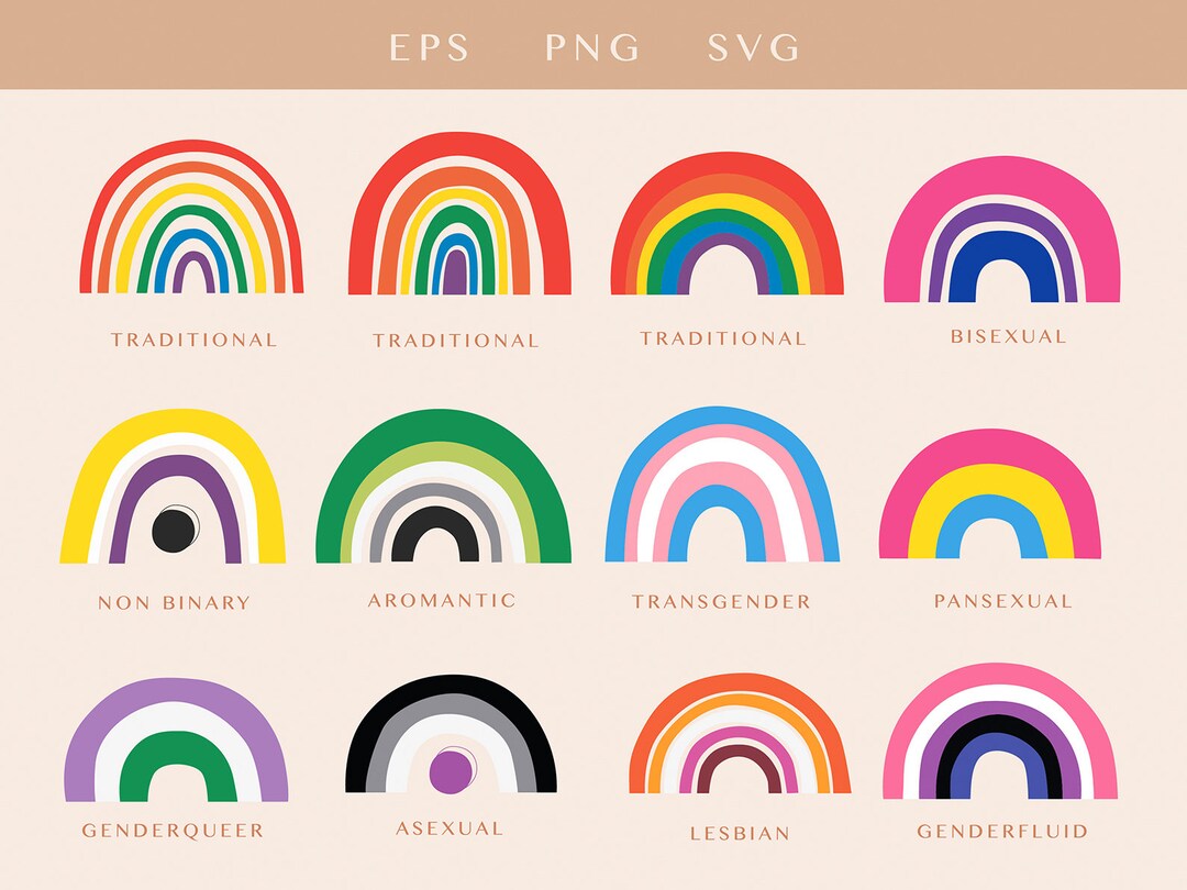 LGBTQ Pride Rainbow Flag SVG Clip Art Love is Love Wins Svg Lesbian Gay ...