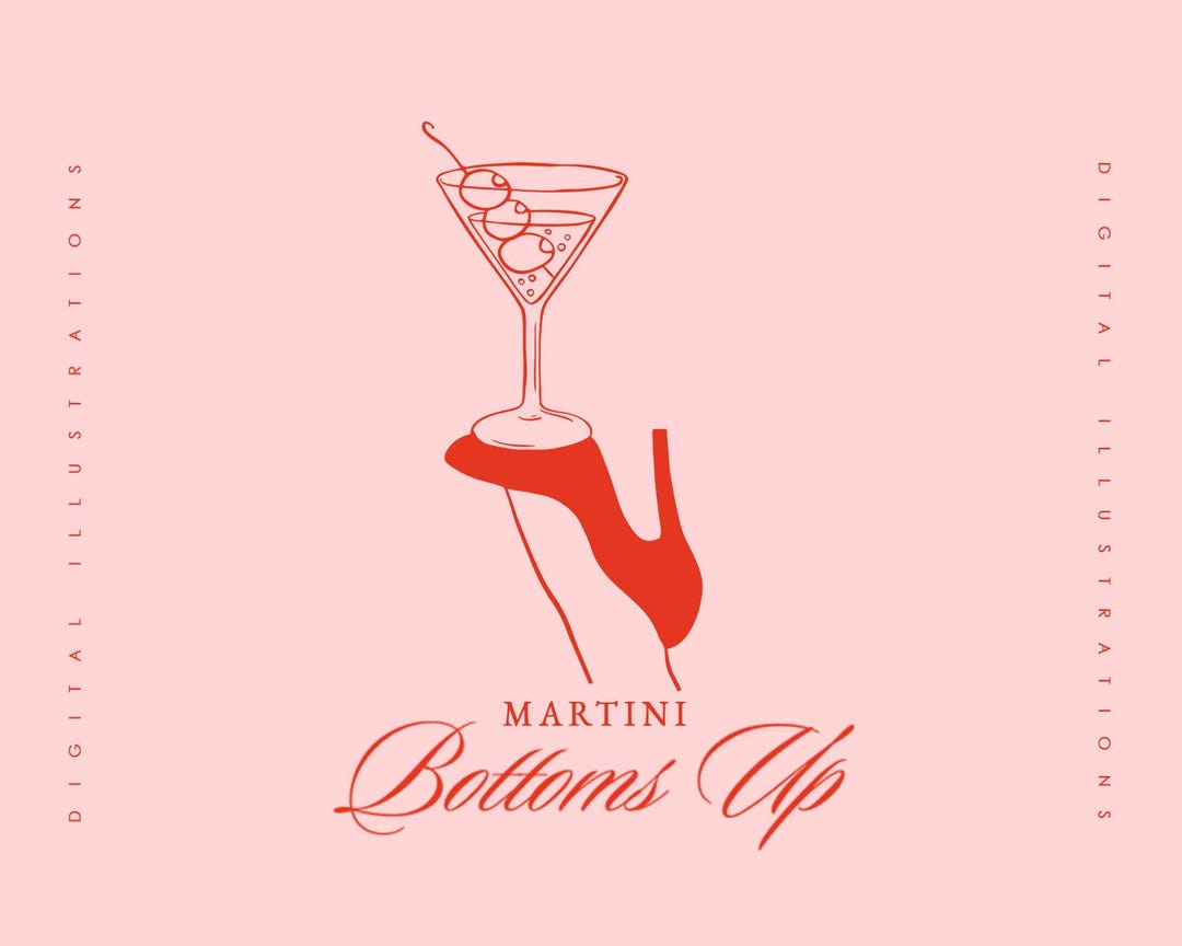 Bottoms up Martini Glass SVG, Celebration Clipart, Cheers Toast SVG ...