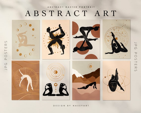 Sun and Moon Yoga Poster Yoga Poses Print Yoga Routine | Etsy