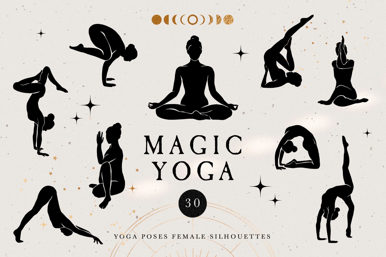 Yoga Poses Woman Clip Art, Female Body Silhouettes, Abstract Woman ...