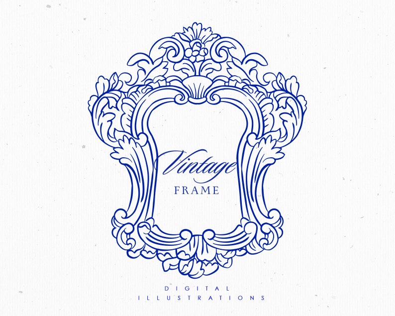 Baroque Vintage Frame SVG Victorian Old Frame Wedding Frame - Etsy