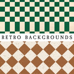 Checkered Hippie Retro Paper, Groovy Checker Patterns, Retro 70s 90s ...