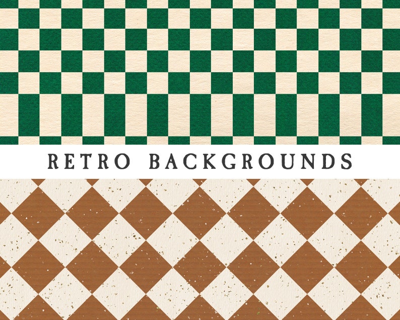 Checkered Hippie Retro Paper Groovy Checker Patterns Retro - Etsy