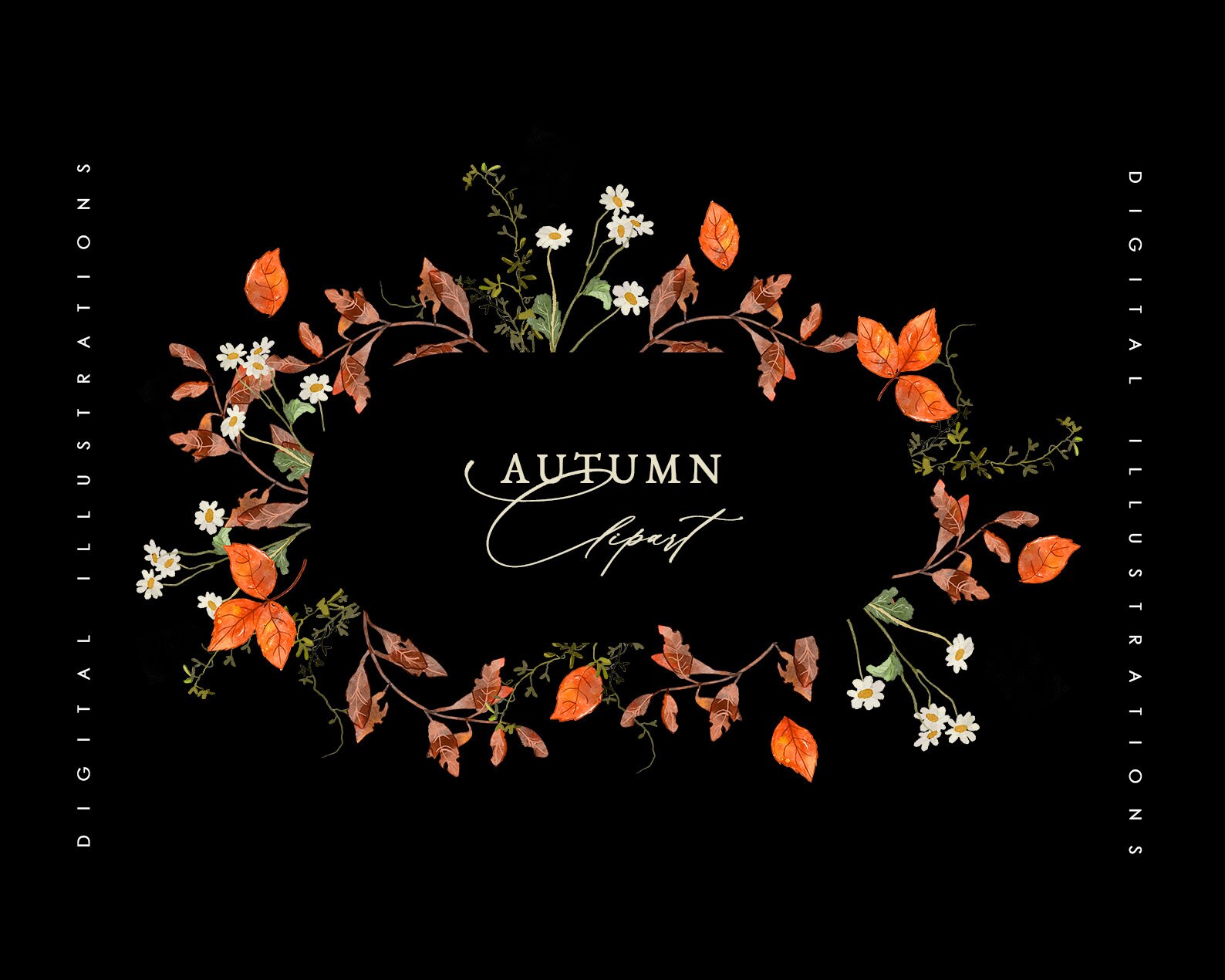 Autumn Fall Frame Watercolor Autumn Frame Clipart Fall - Etsy