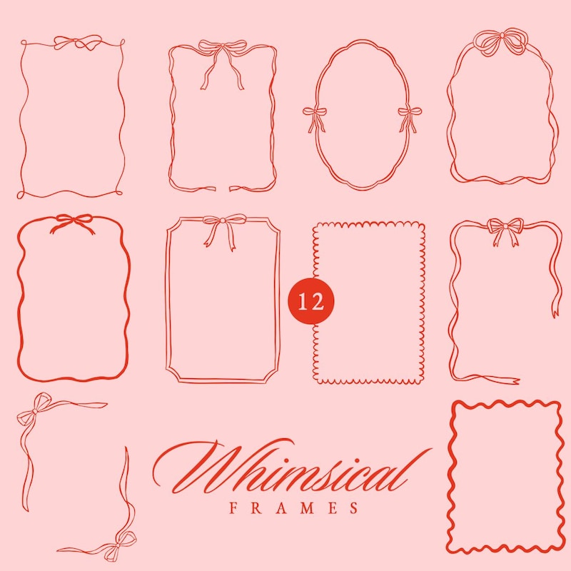 Bow Border Illustration - Etsy UK