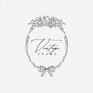 Gold Ornate Vintage Antique Floral Frame Line Art Victorian Wedding PNG ...