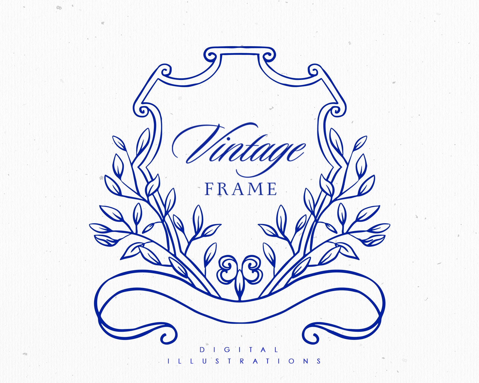 Vintage Crest Frame EPS SVG Vintage Baroque Floral Frames - Etsy