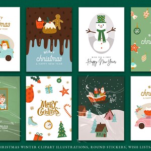 Christmas Happy New Year Cards, Christmas Card Set of 12 Different ...