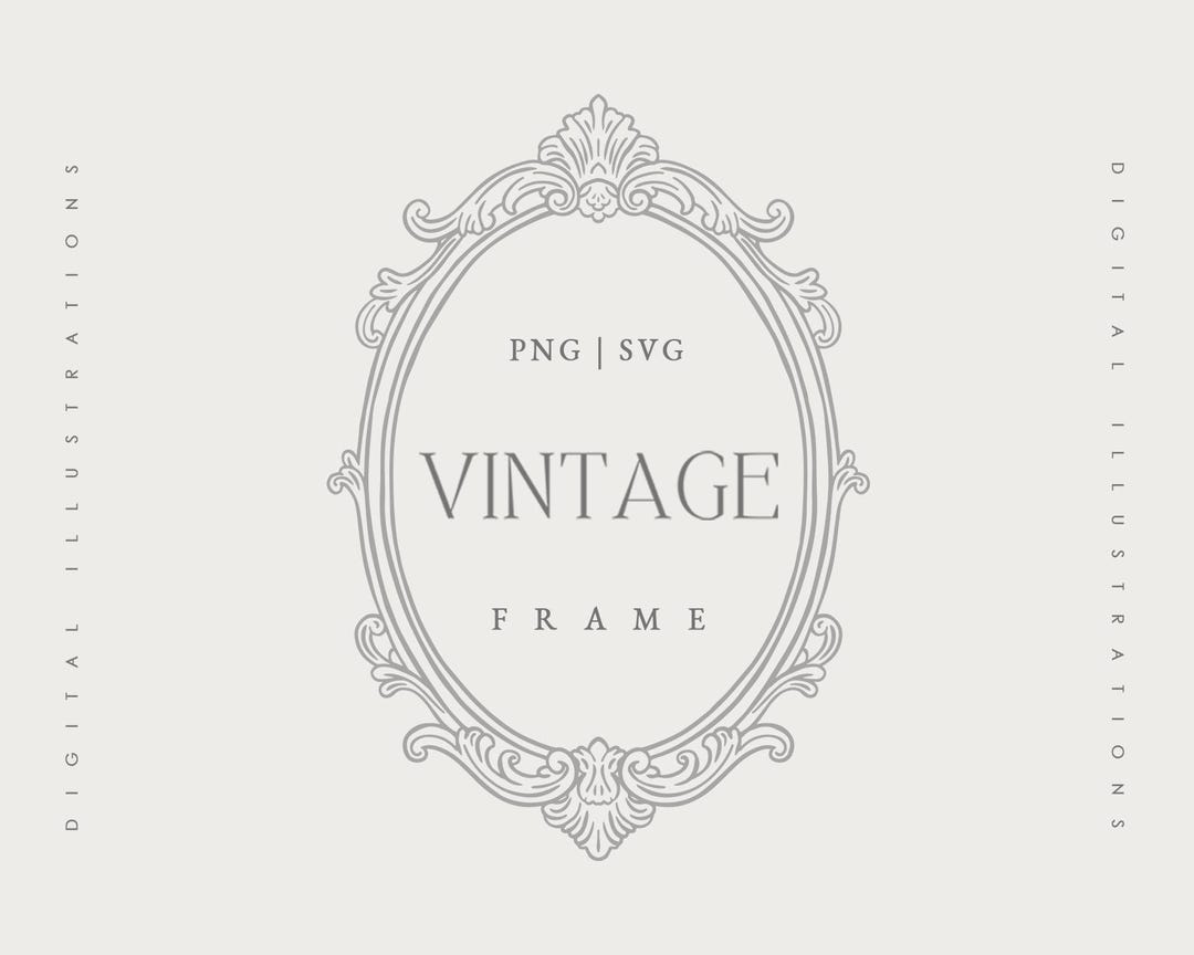 Vintage Crest Oval Frame SVG, Baroque Wedding Frame, Monogram SVG ...