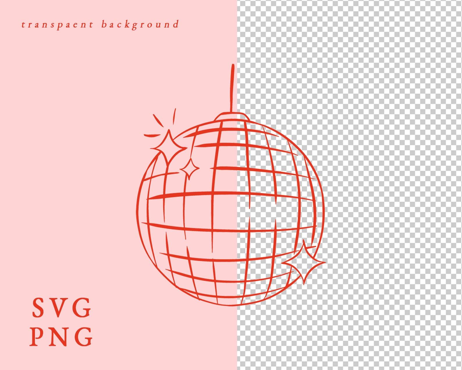 Disco Ball Celebration Icon SVG, Party Line Art Whimsical Sketch, Cut ...