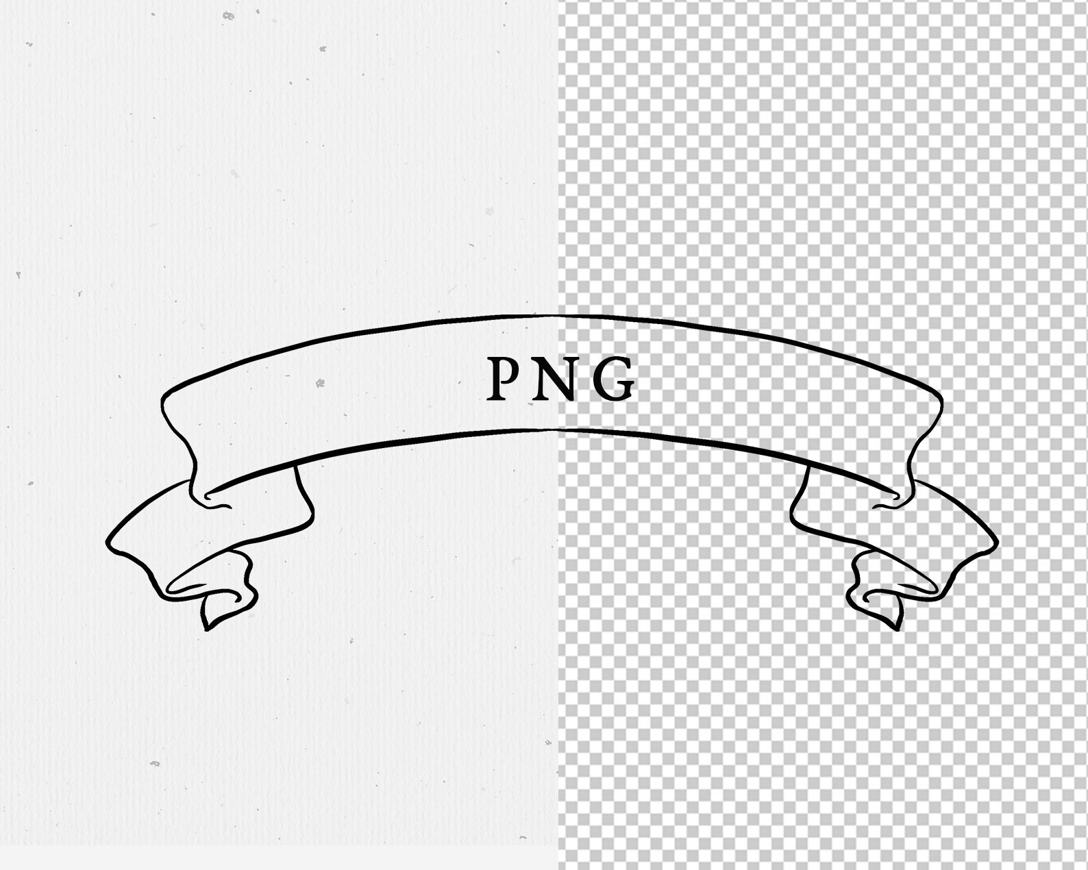 Banner Clip Art, Line Art Vintage Banner, Ribbon Clipart, Ribbon Vector ...