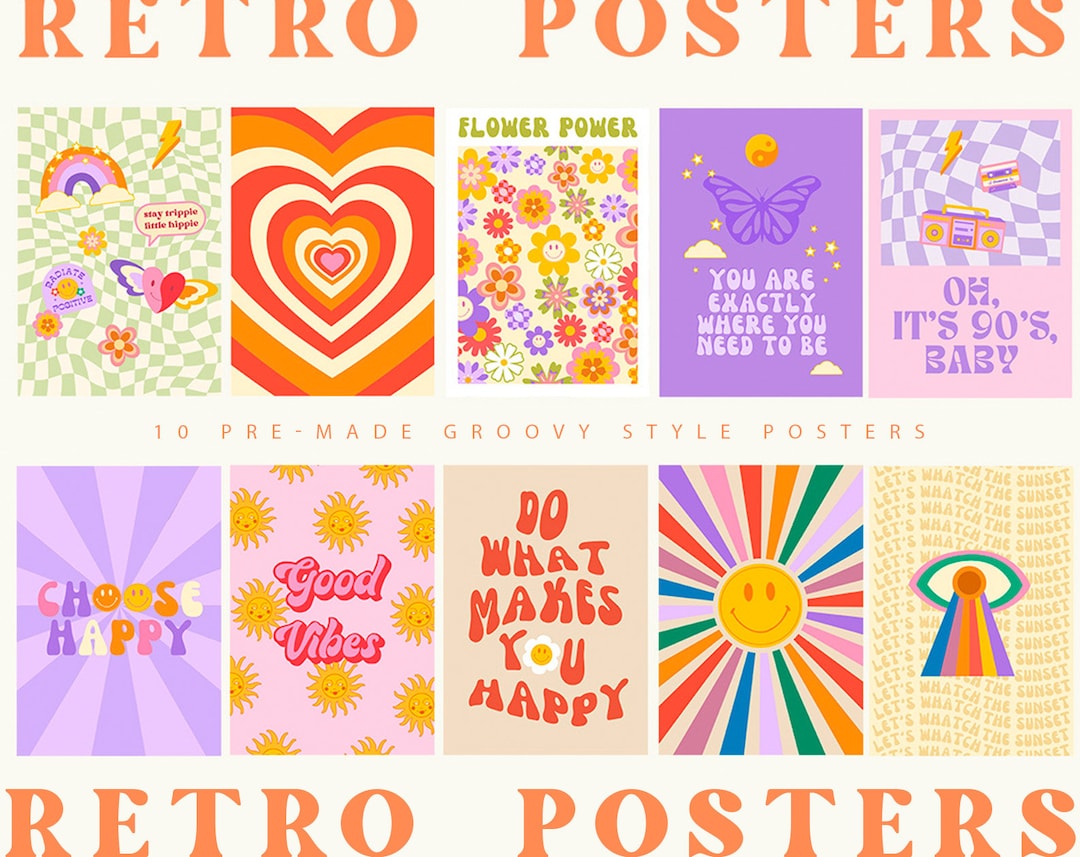 Retro Groovy Print Groovy Poster, 70s Retro Print, Vintage Wall Art ...