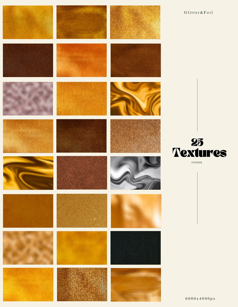Gold Foil Glitter Metallic Digital Paper, Luxury Golden Gold Gradient ...