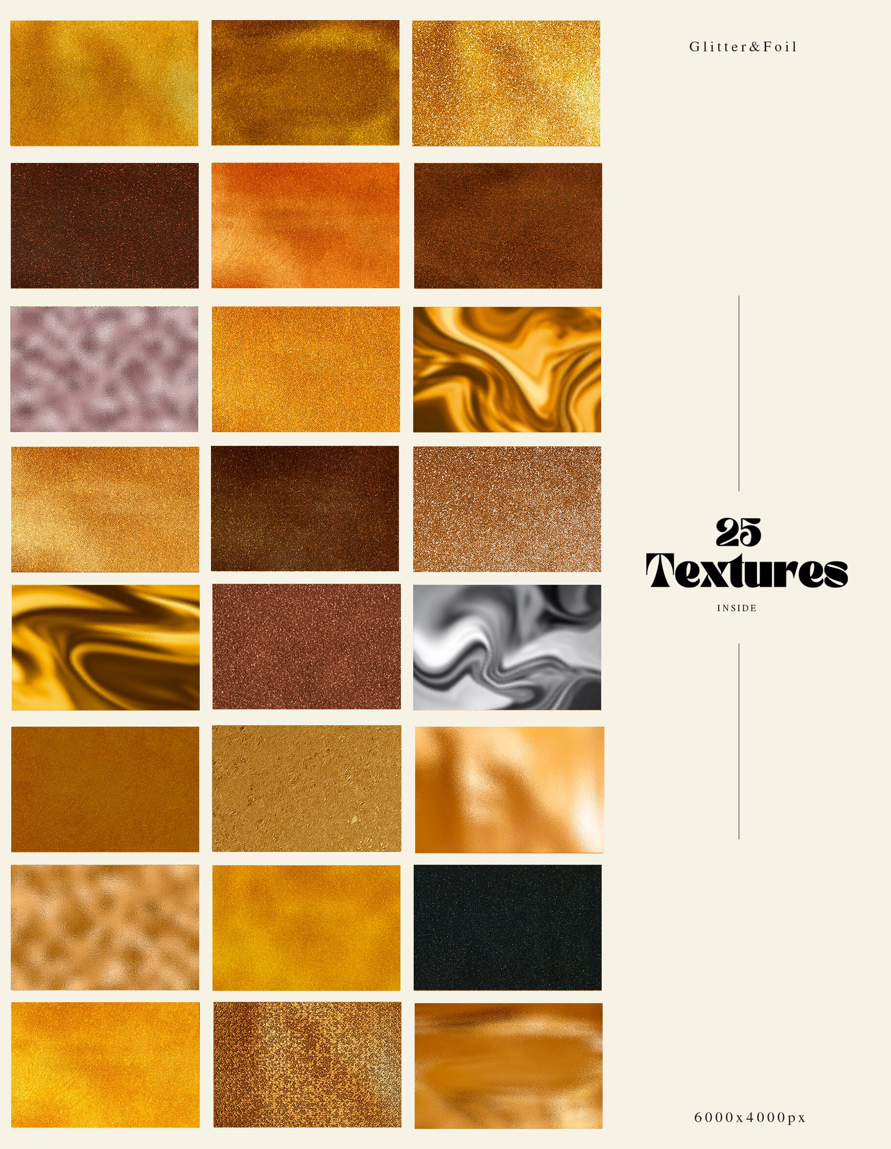 Gold Foil Glitter Metallic Digital Paper, Luxury Golden Gold Gradient ...