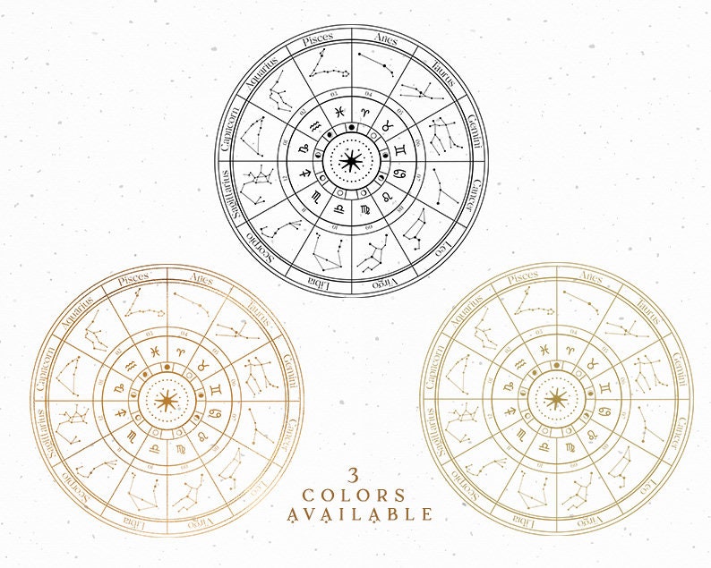 Zodiac Wheel SVG Astronomy Constellations Clipart Zodiac Sign - Etsy