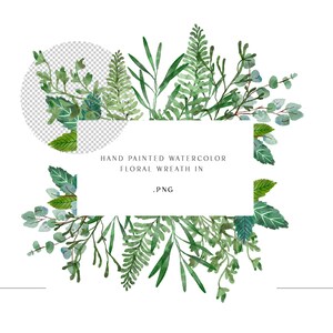 Greenery Watercolor Wildflower Borders Clipart, Summer Botanical Clip ...