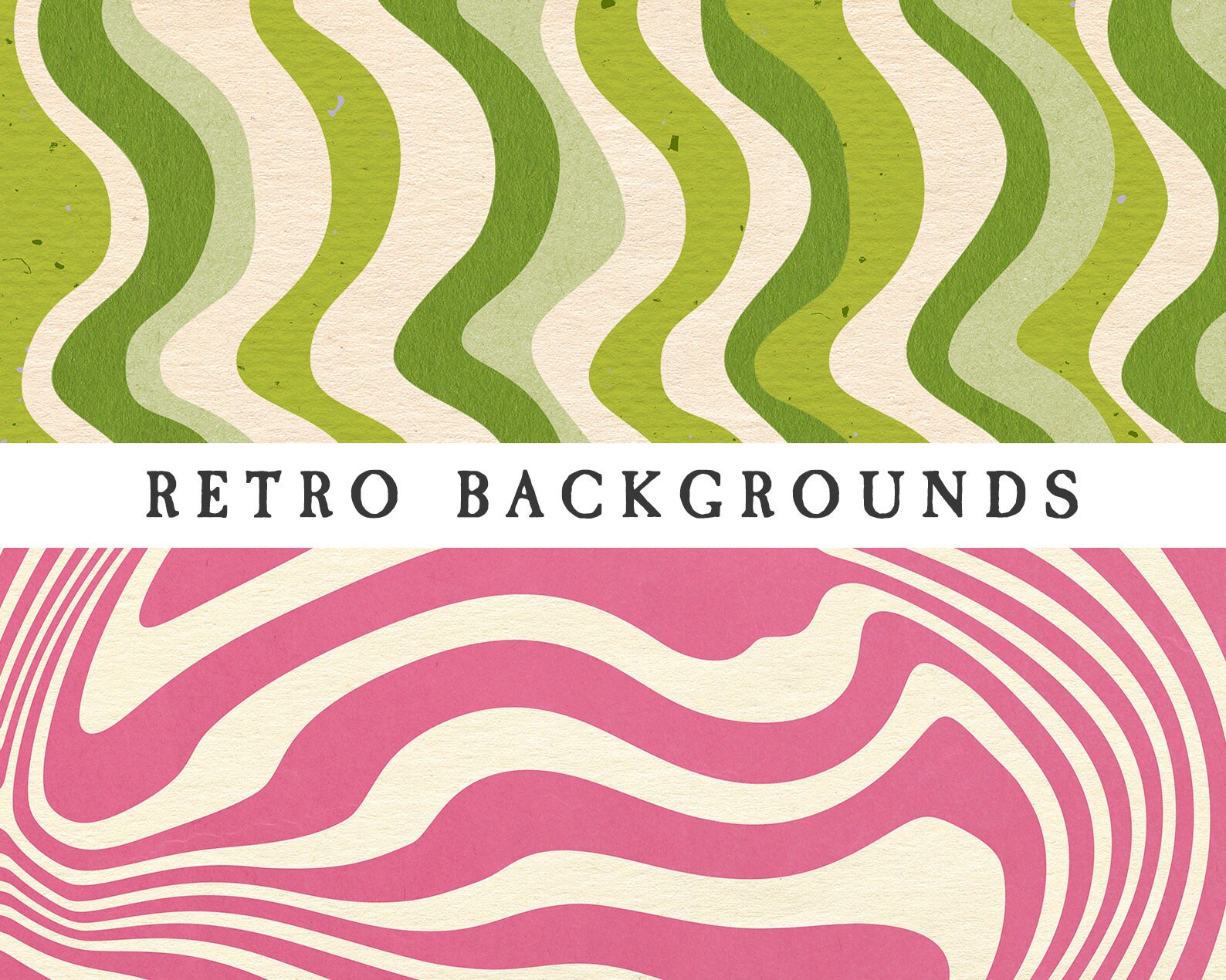 Retro Groovy Wave Paper Pattern Hippie Texture Abstract - Etsy