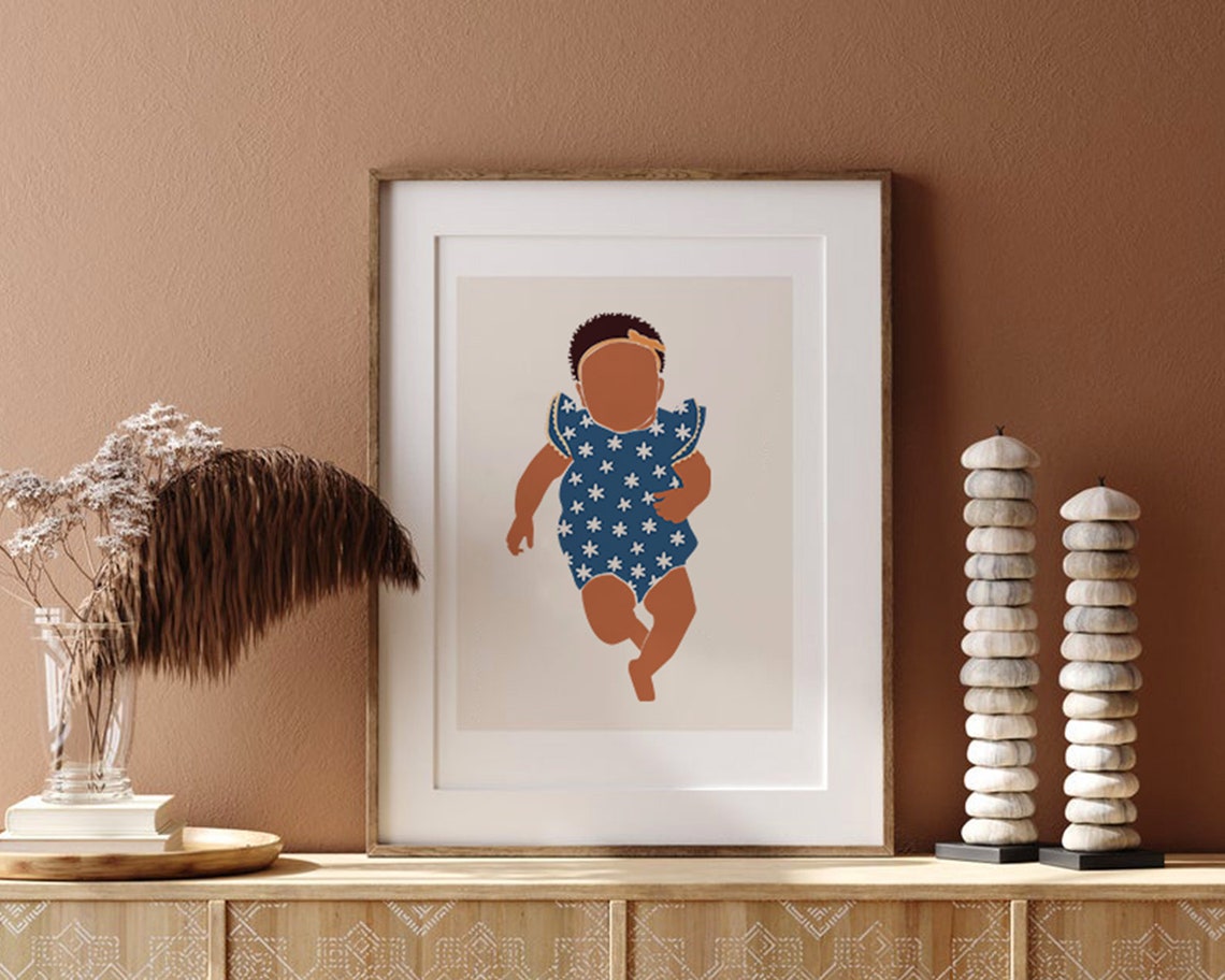 Abstract Kids Black Baby Girl Boy SVG Clipart, Afro American Babies ...