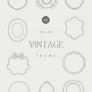 Vintage Wedding Frames Bundle Set SVG, Ornate Victorian Crest Frame EPS ...