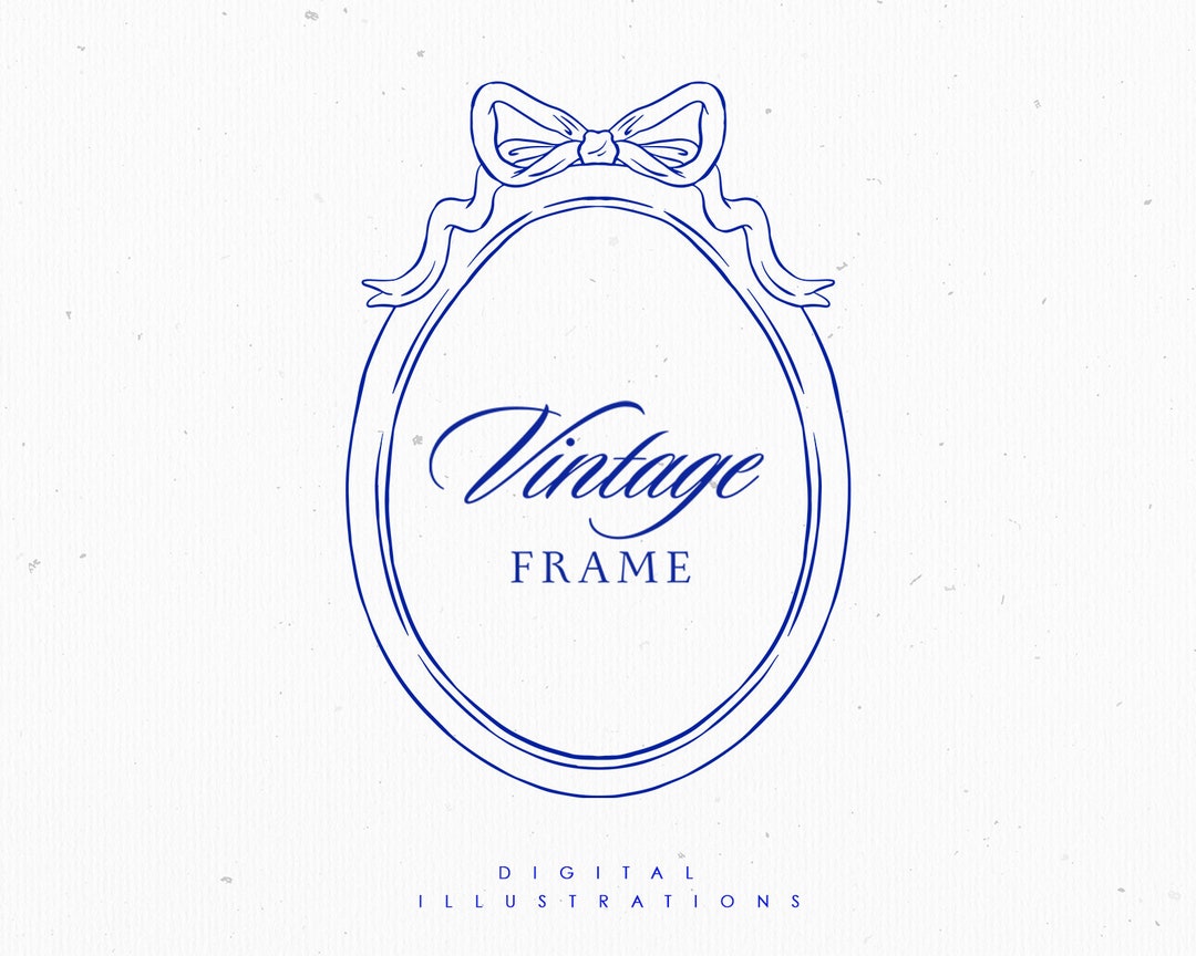 Baroque Vintage Frame EPS SVG Border Monogram Clipart Ribbon Wedding ...